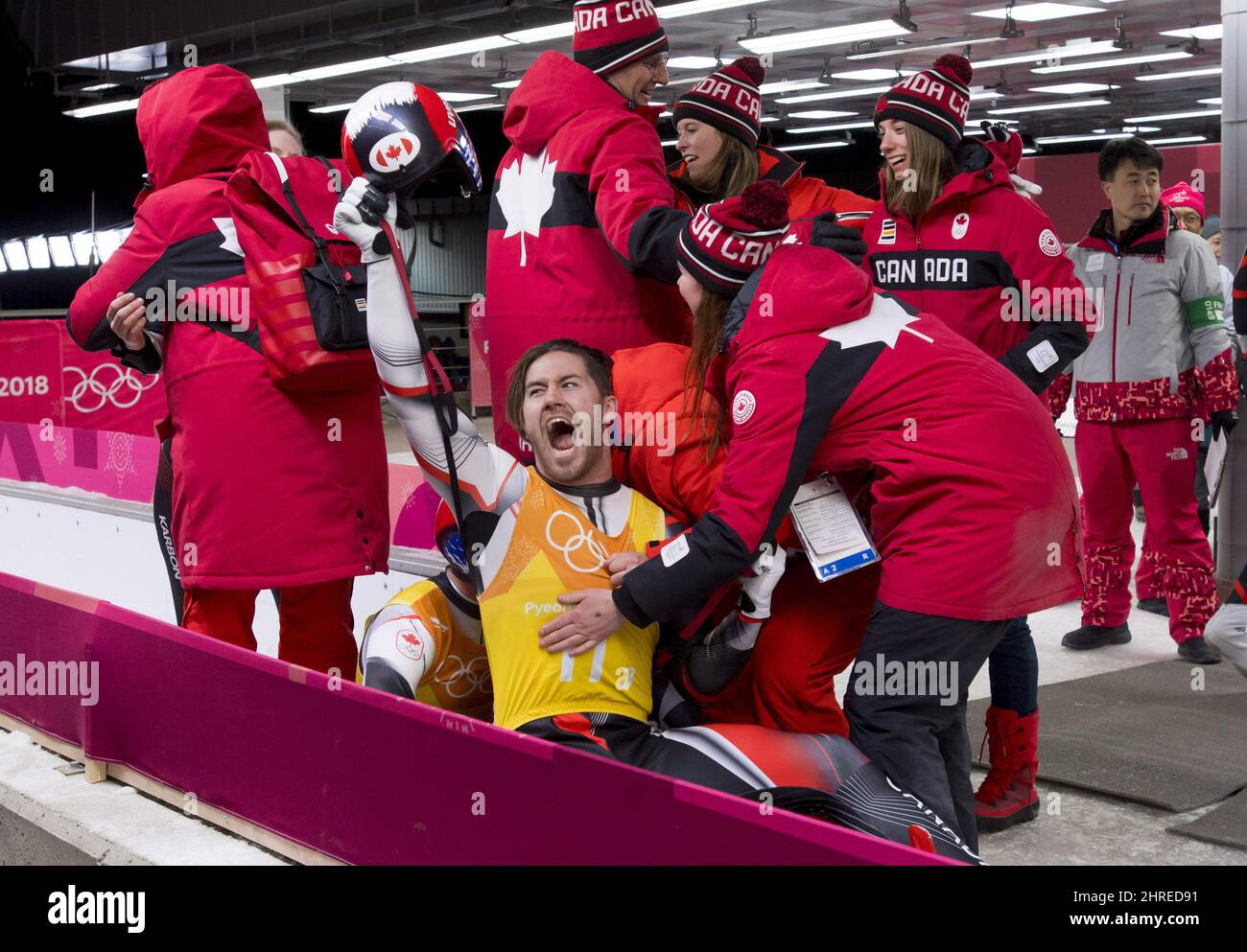 Canadian lugers Alex Gough, Sam Edney, Tristan Walker and Justin Snith ...