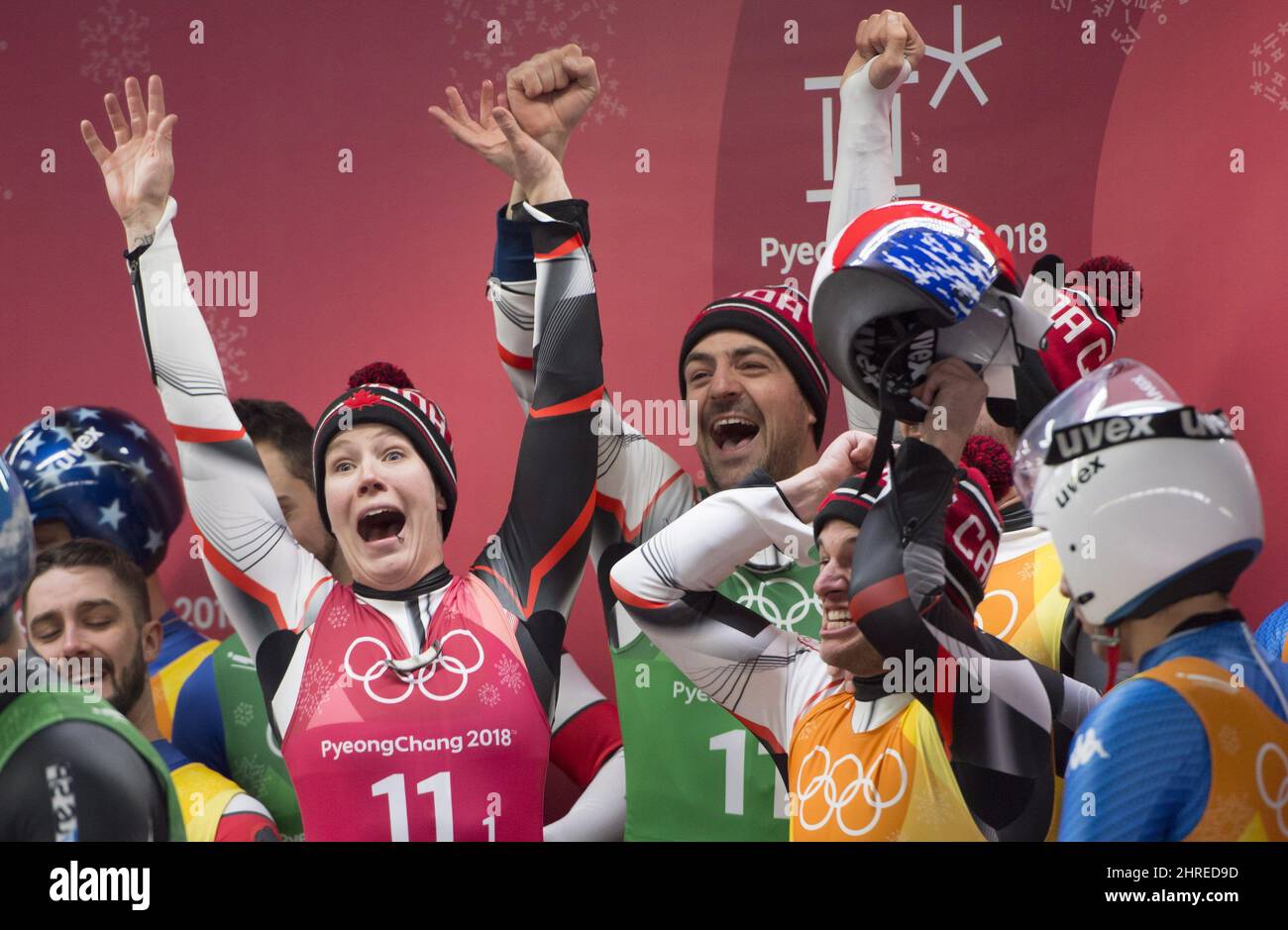 Canadian lugers Alex Gough, Sam Edney, Tristan Walker and Justin Snith ...