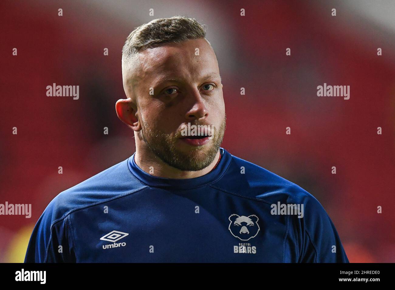 Max Lahiff of Bristol Bears, during the pre-game warmup Stock Photo - Alamy