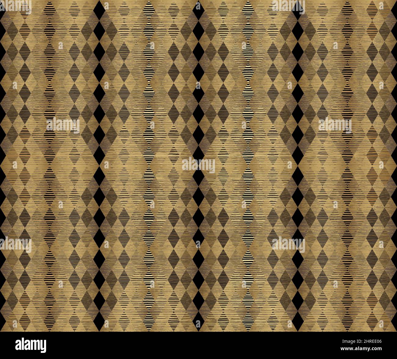 Gold Bronze Geometric Rhombus Seamless Pattern Design on Black ...