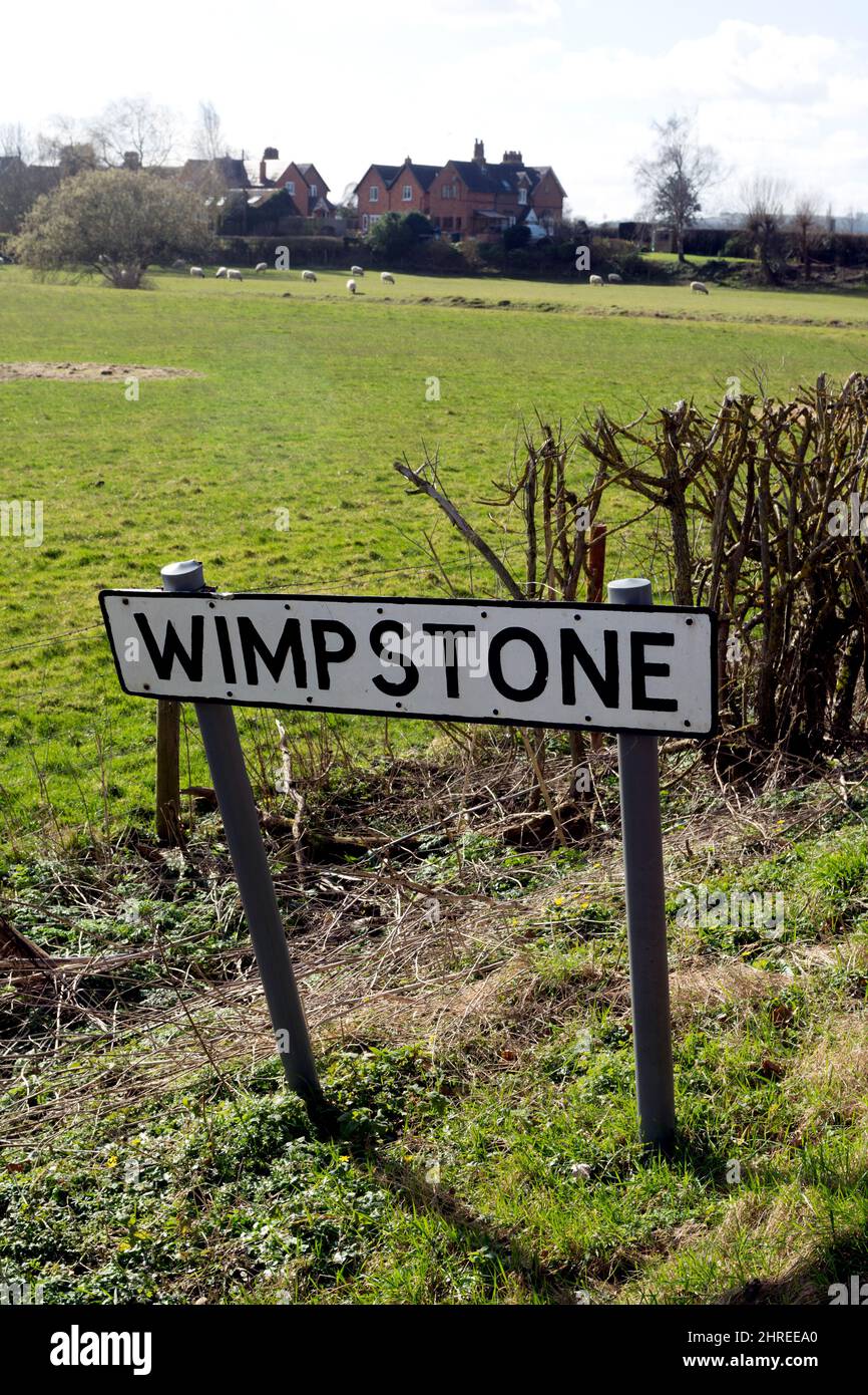 Wimpstone village sign, Warwickshire, England, UK Stock Photo - Alamy