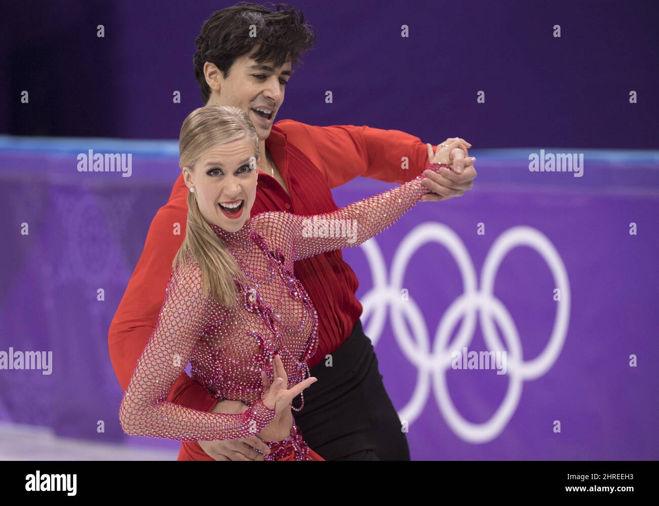 Canada's Kaitlyn Weaver and Andrew Poje perform in the ice dance figure ...