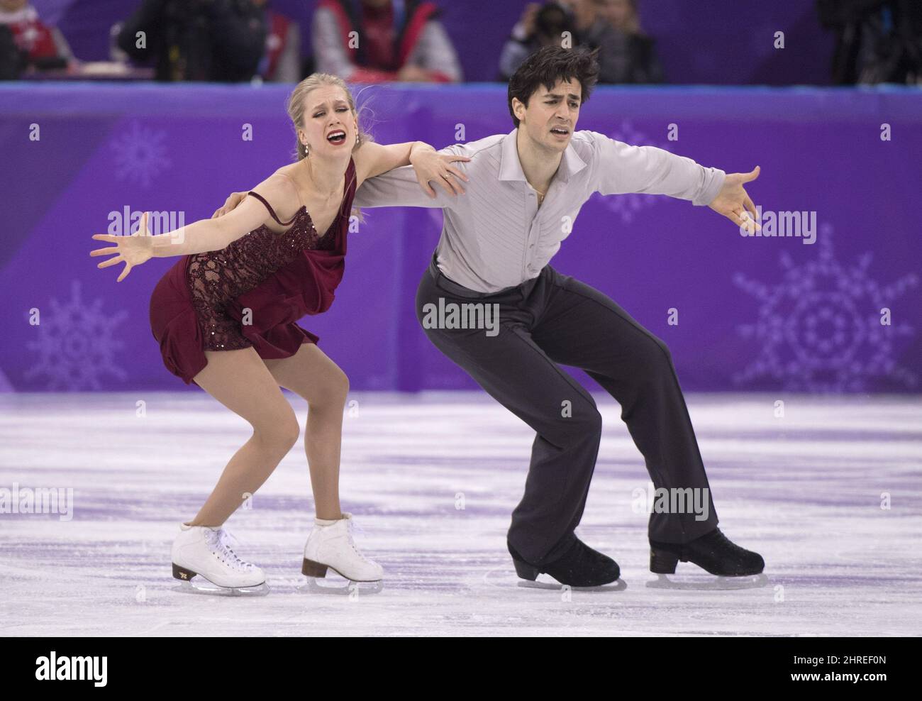 Canada's Kaitlyn Weaver and Andrew Poje perform in the ice dance figure ...