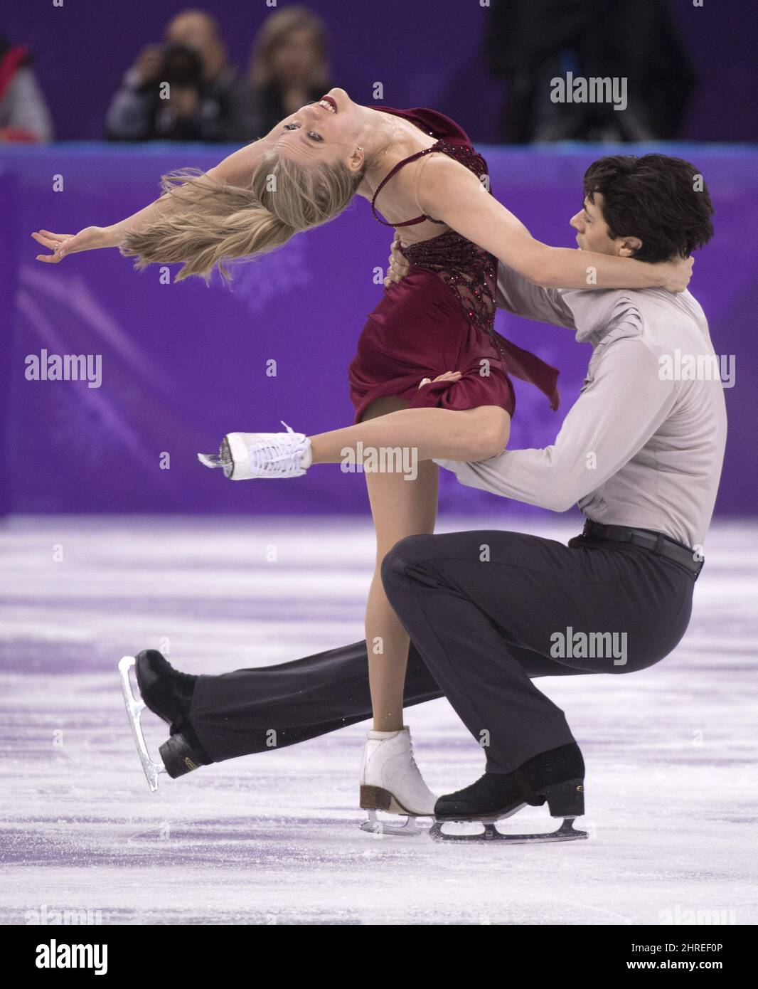Canada's Kaitlyn Weaver and Andrew Poje perform in the ice dance figure ...