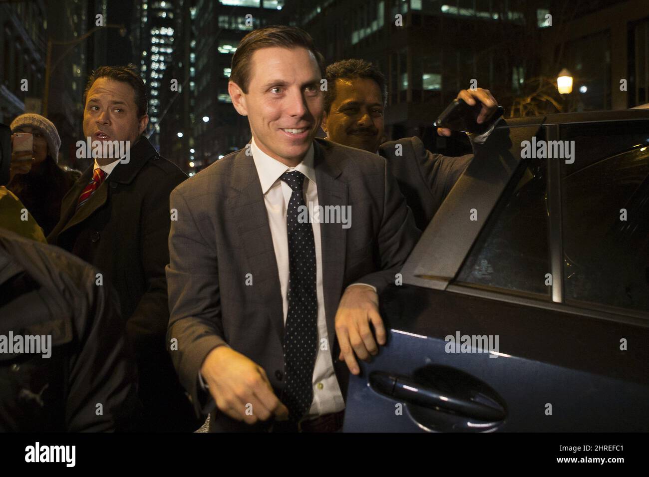 Ontario PC Leadership candidate Patrick Brown arrives at the Ontario PC Party Head Office in ...