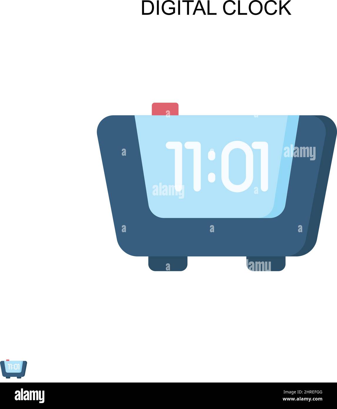 Digital clock Simple vector icon. Illustration symbol design template ...