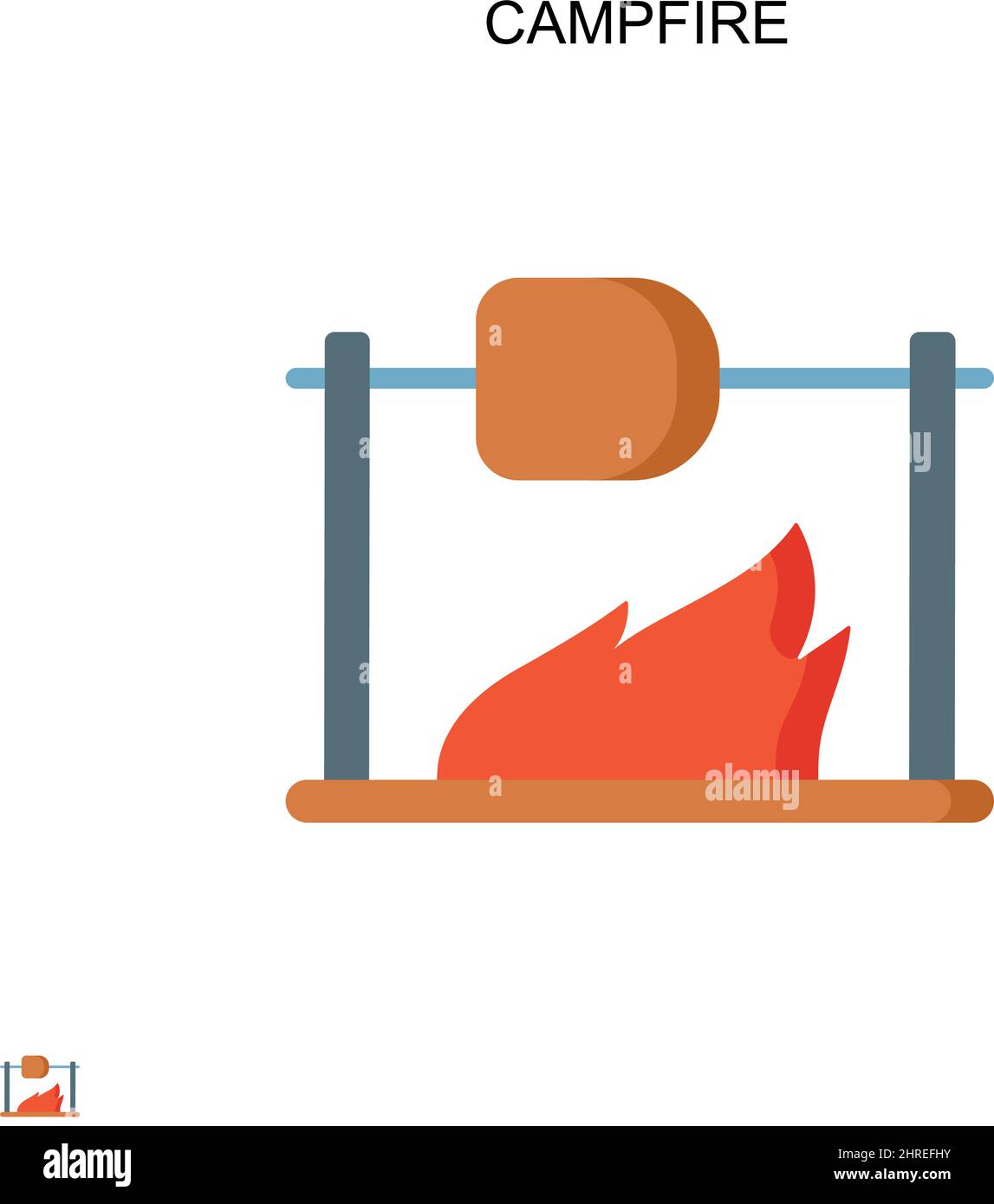 Campfire Simple vector icon. Illustration symbol design template for ...