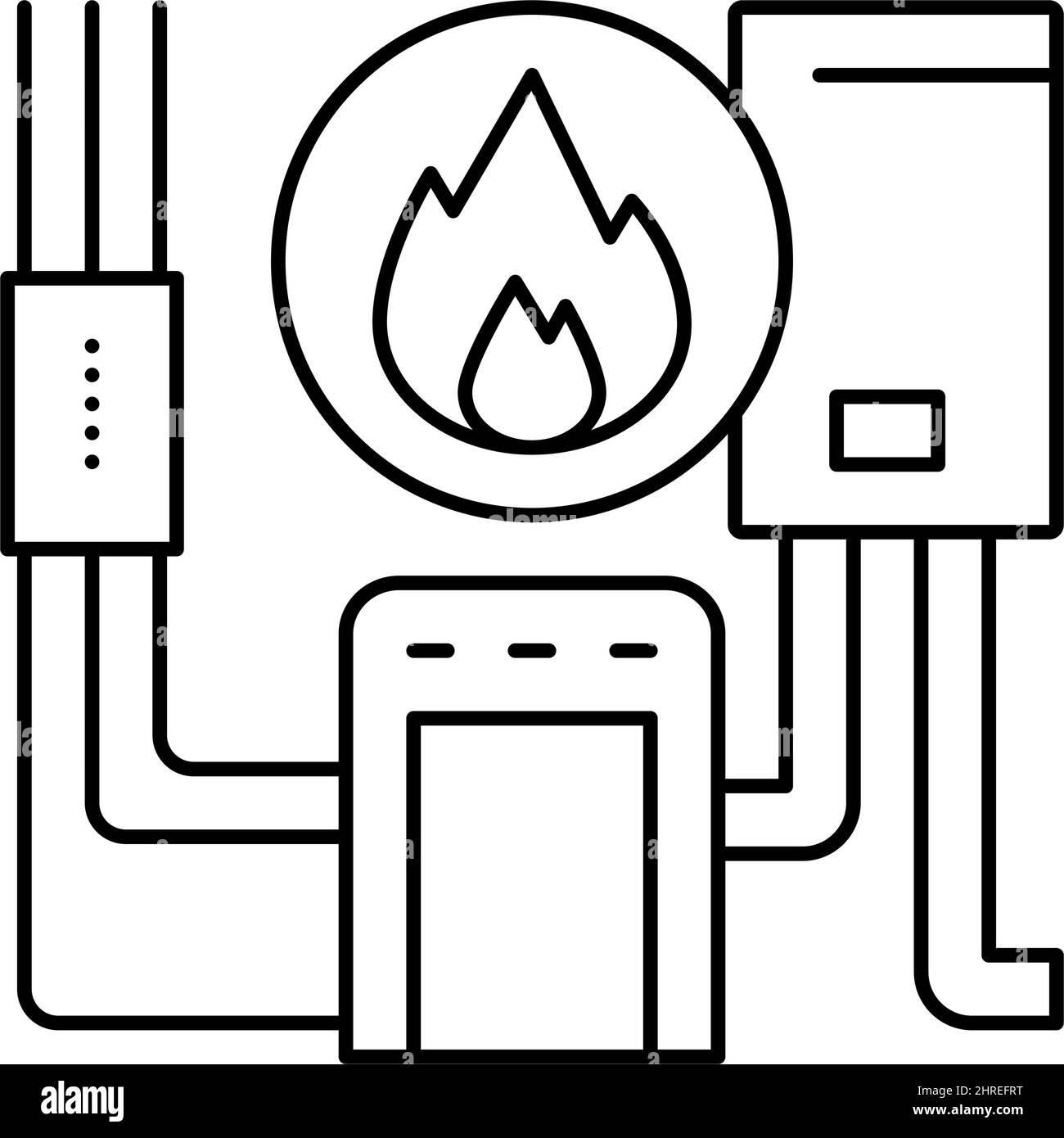 heating system line icon vector illustration Stock Vector Image & Art ...