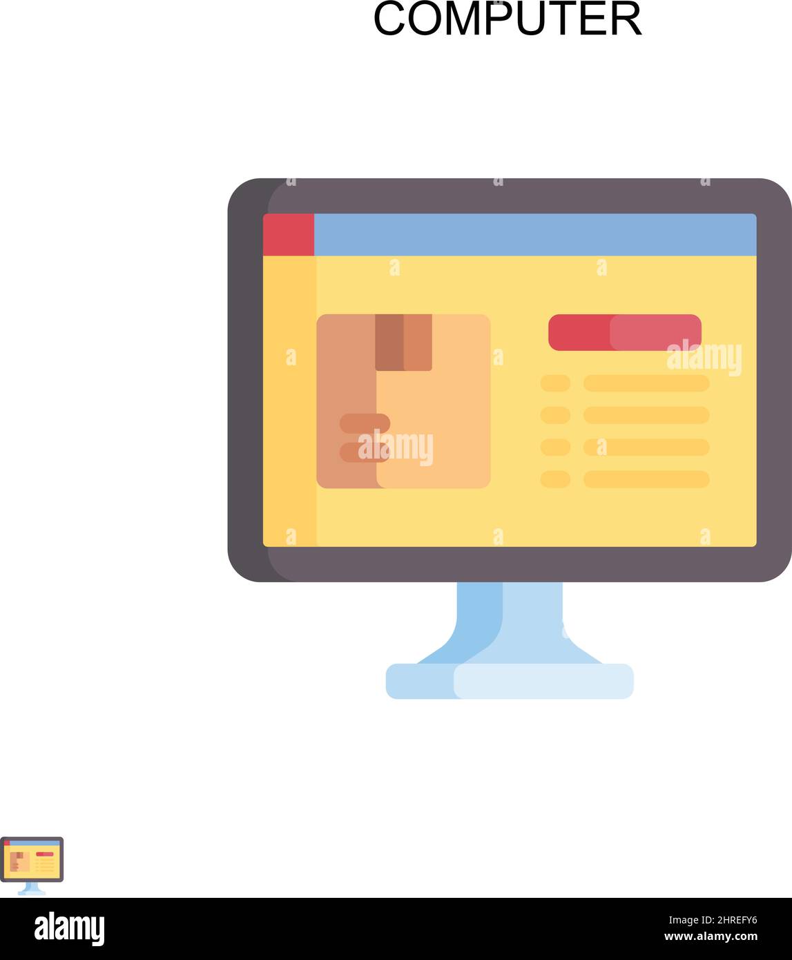 Computer Simple vector icon. Illustration symbol design template for ...