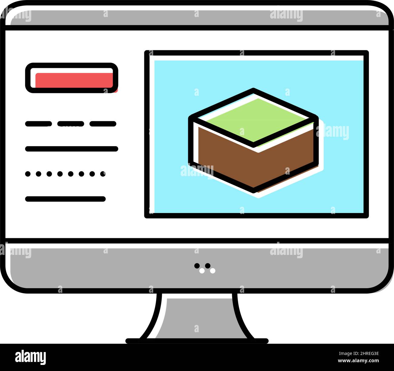 information of soil on computer screen color icon vector illustration ...