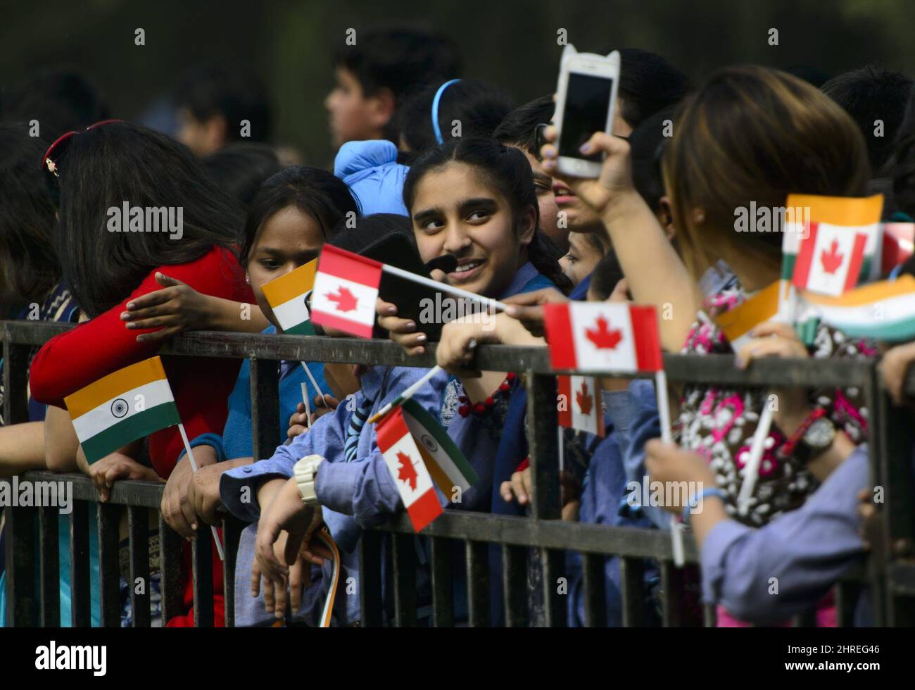 Young students at the Modern School wait for a chance to meet Prime ...