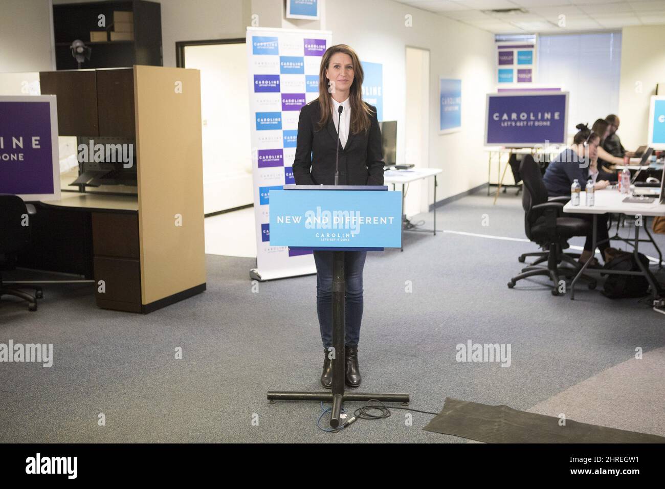 Ontario PC Leadership candidate Caroline Mulroney addresses the media ...
