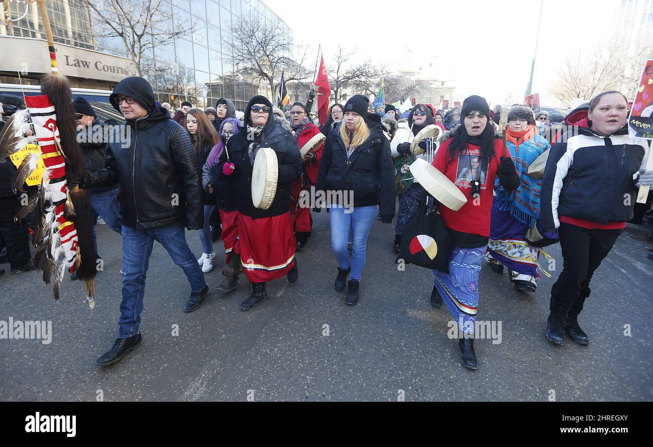 Family and supporters of Thelma Favel, Tina Fontaine's great-aunt and ...