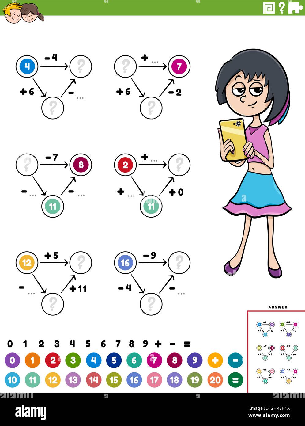 Educational calculation task cartoon Stock Vector Images - Alamy