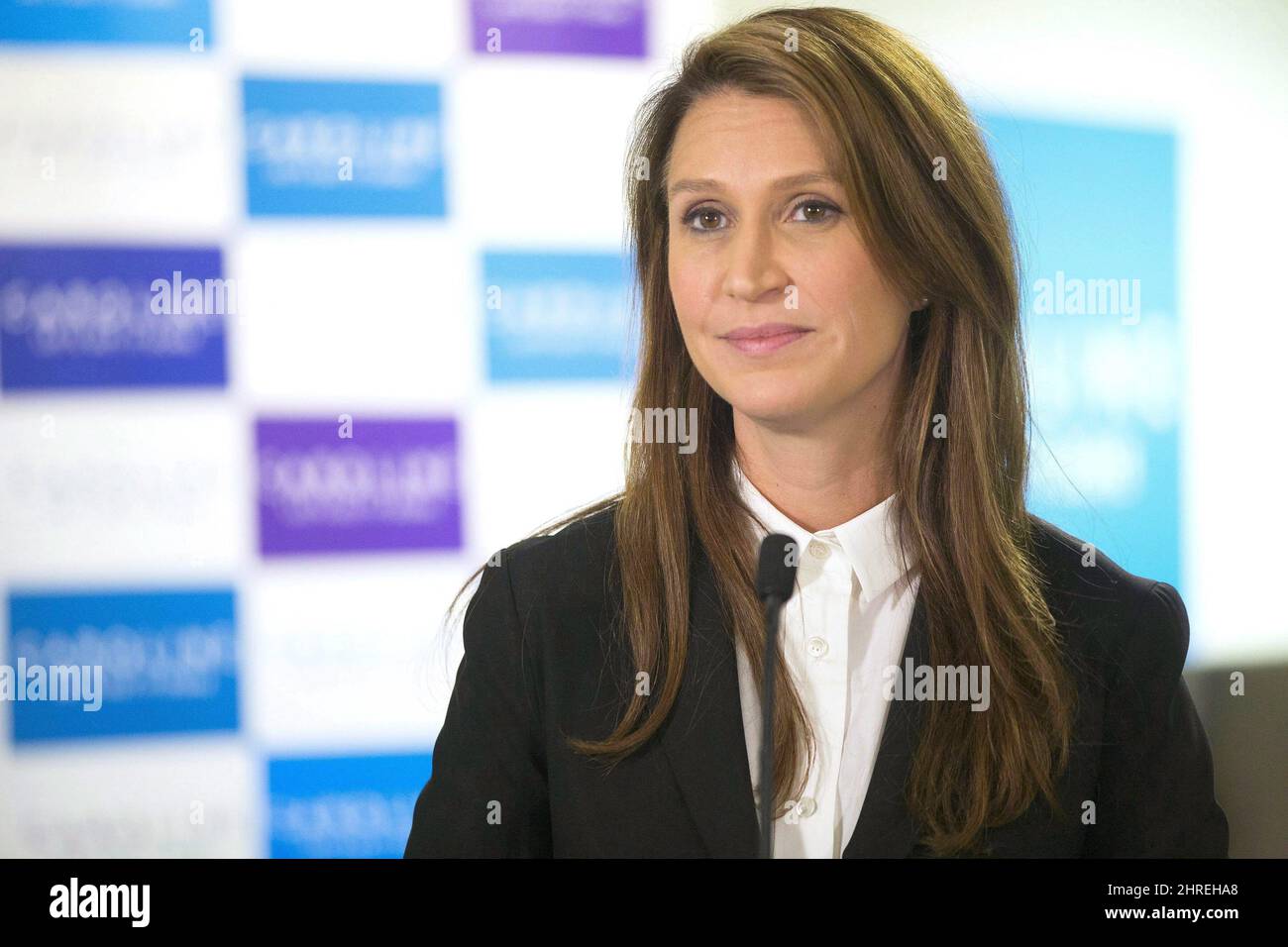Ontario PC Leadership candidate Caroline Mulroney addresses the media ...