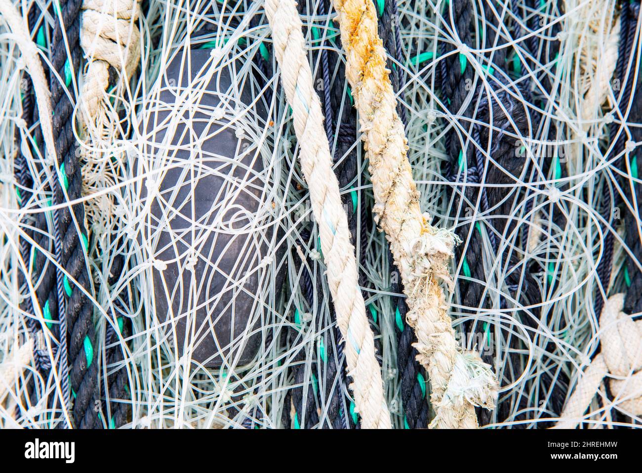 Commercial Fishing Nets on Dock Stock Photo - Alamy