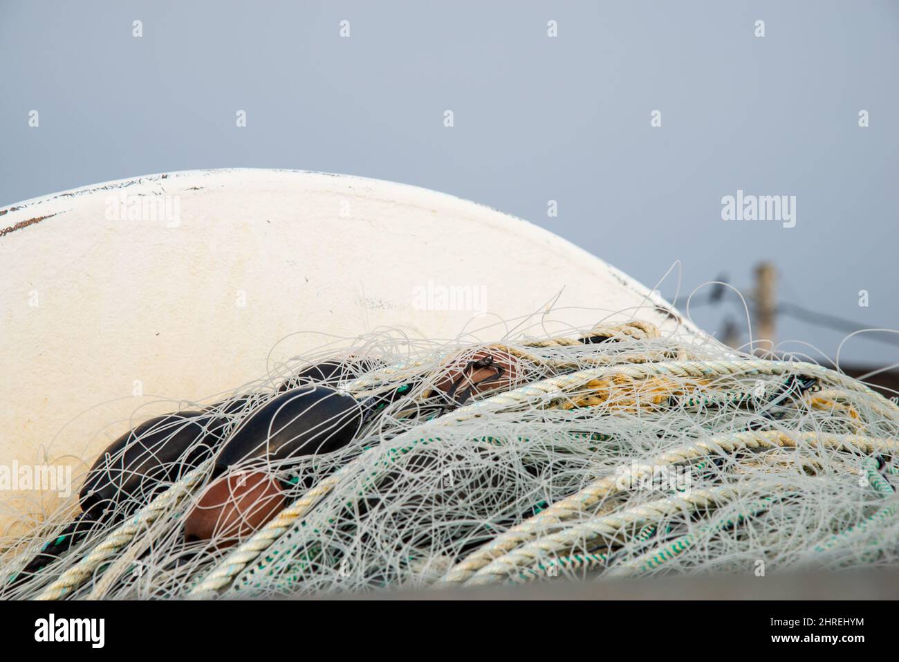 Commercial Fishing Nets on Dock Stock Photo - Alamy