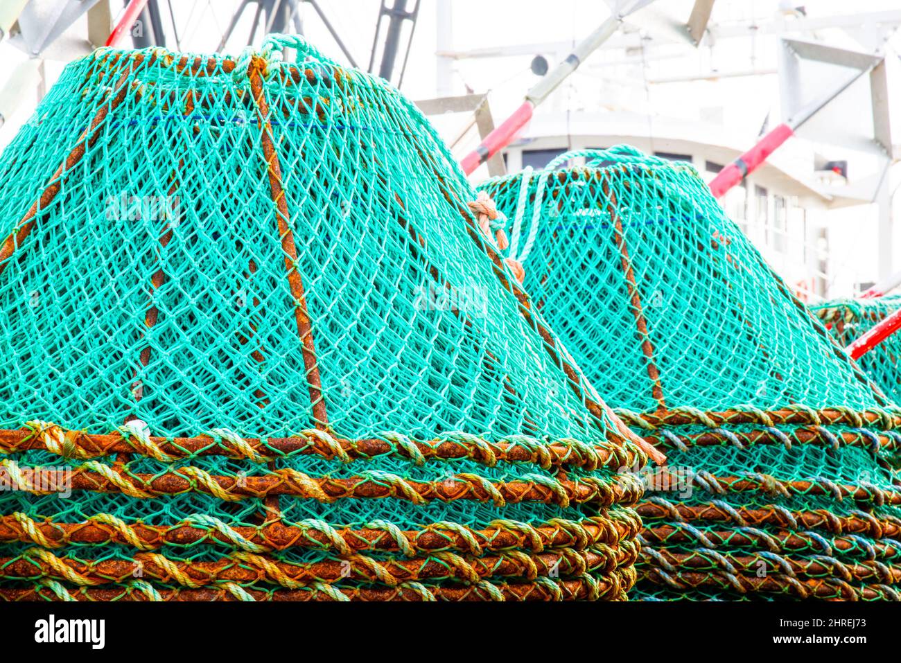 Commercial Fishing Nets on Dock Stock Photo - Alamy