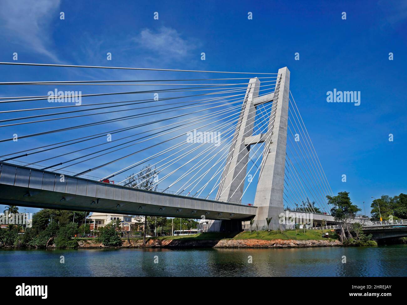 Cable lines suspension bridge hi-res stock photography and images - Alamy