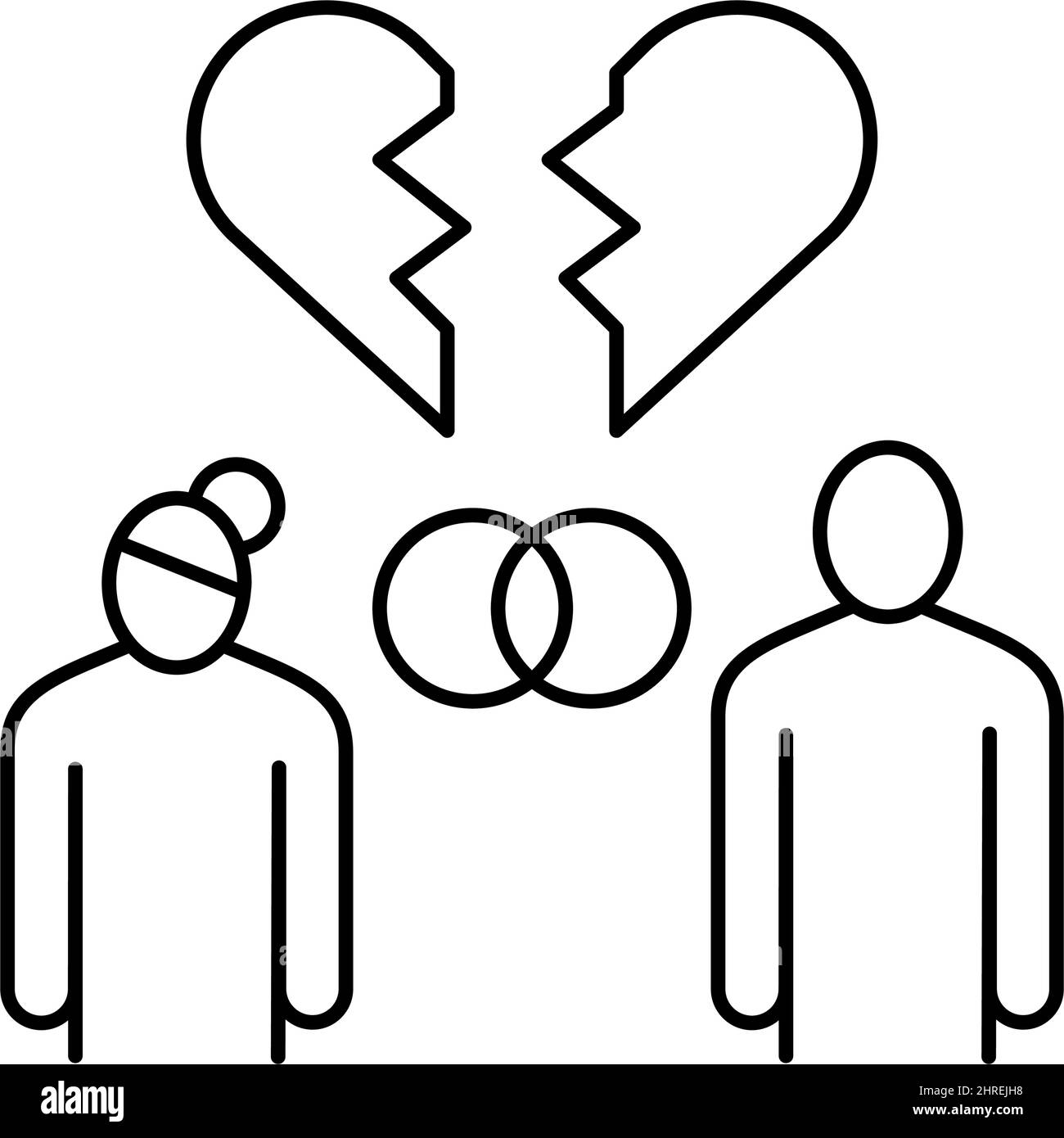 divorce law dictionary line icon vector illustration Stock Vector Image ...