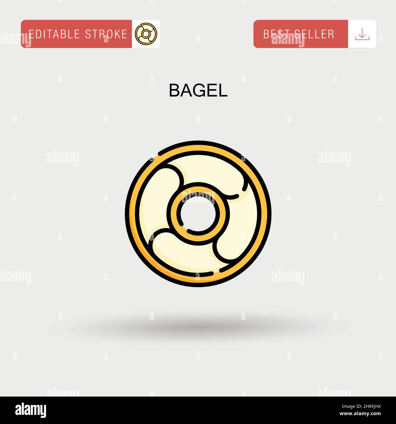 Bagel Simple vector icon Stock Vector Image & Art - Alamy