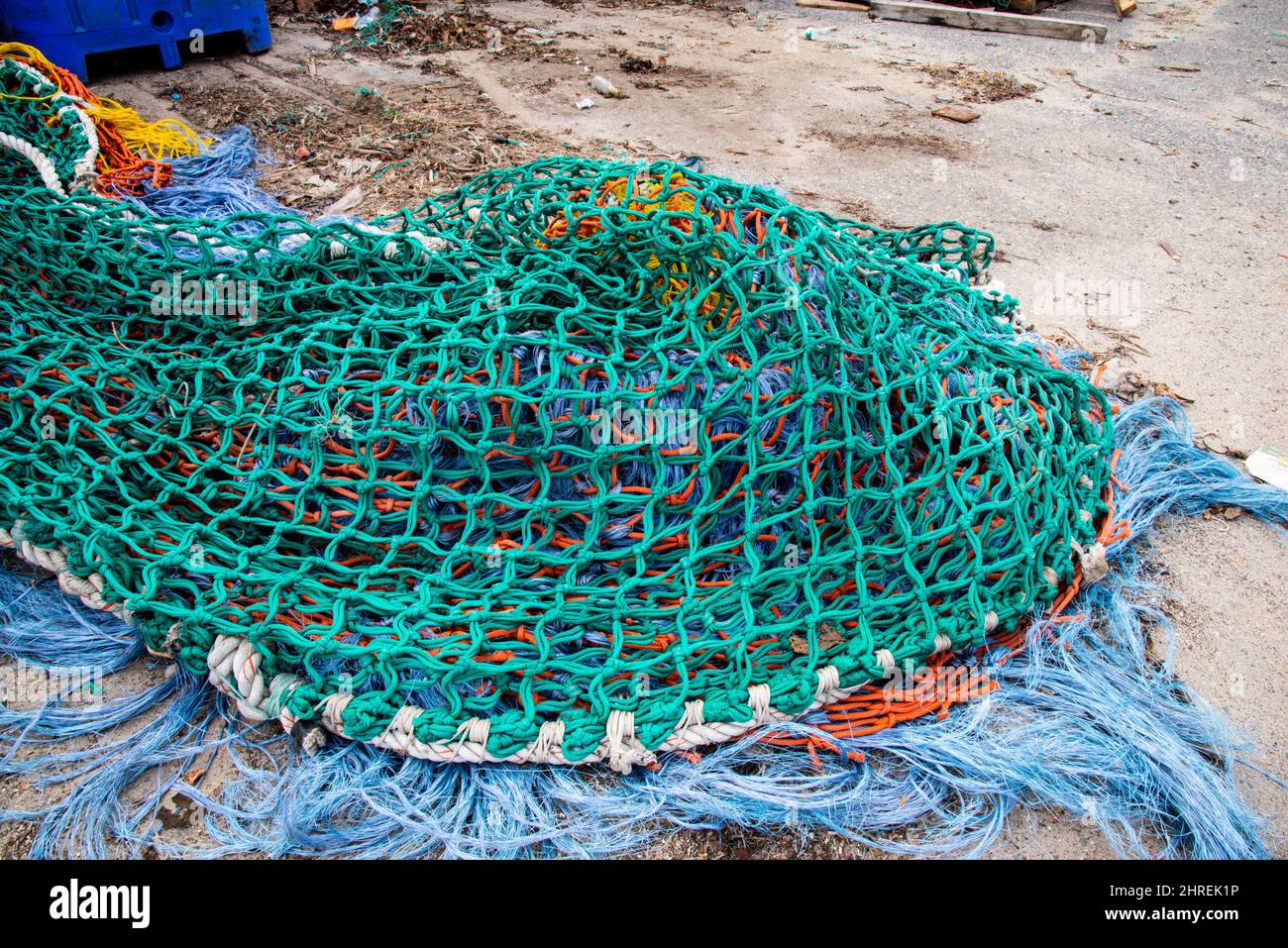 Commercial Fishing Nets on Dock Stock Photo - Alamy