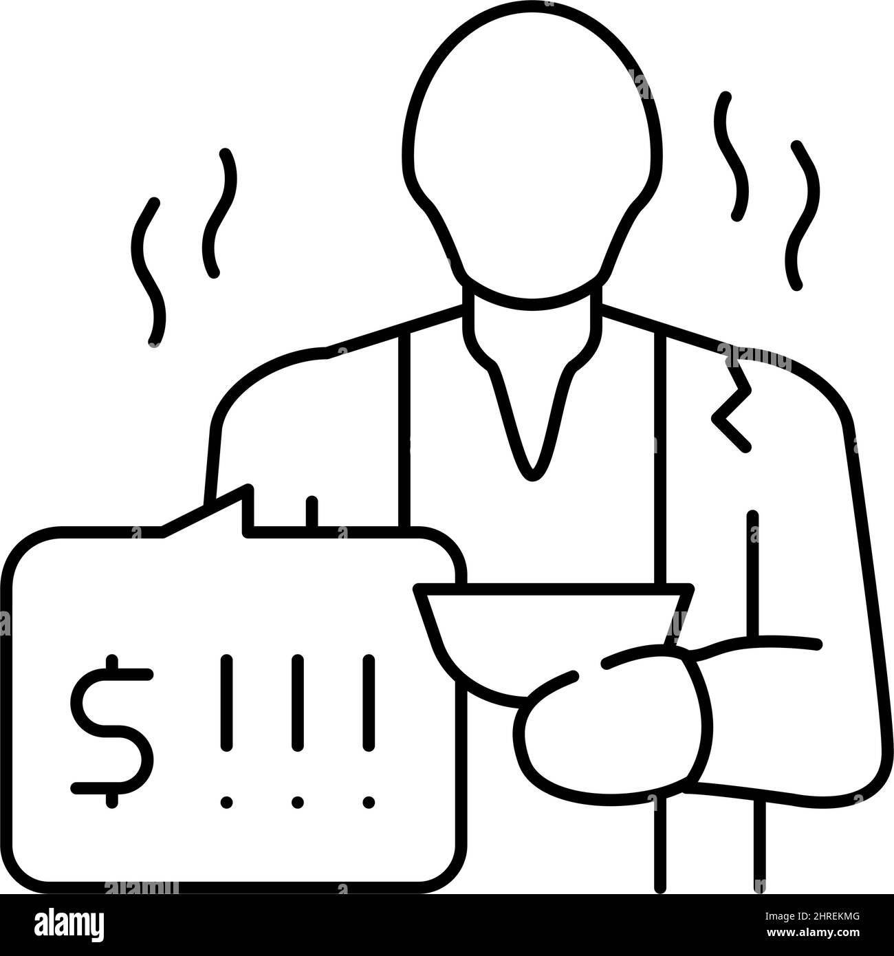 poverty social problem line icon vector illustration Stock Vector Image ...