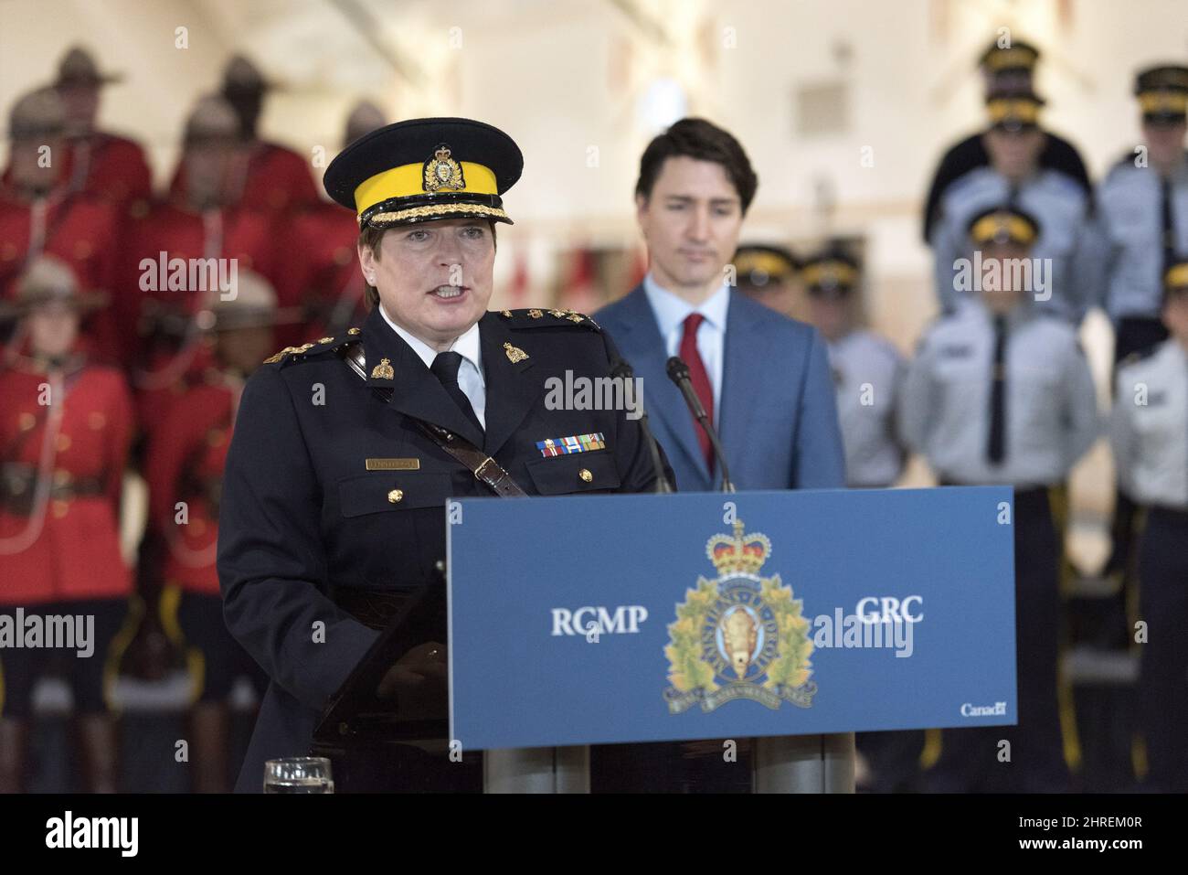 Brenda Lucki speaks during a press event at RCMP "Depot" Division in ...