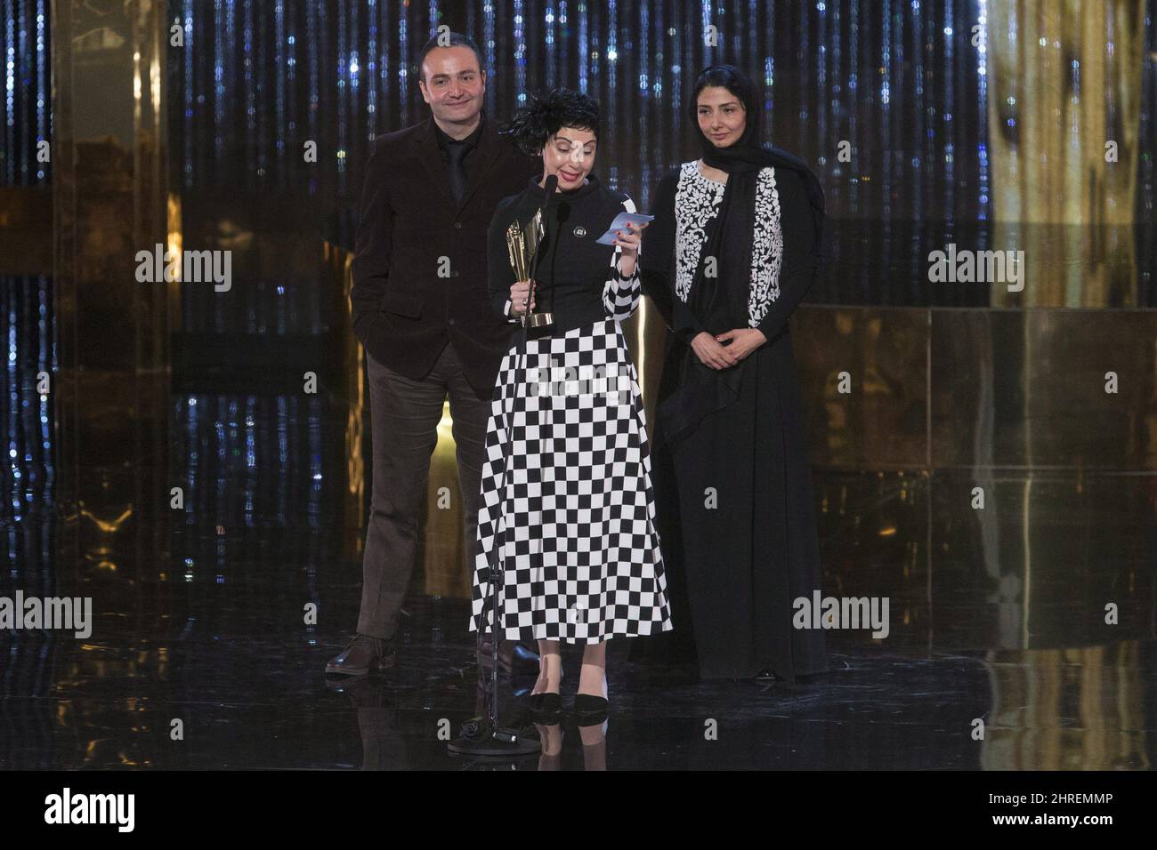 Sadaf Foroughi accepts the award for Best First Feature for "Ava," at ...