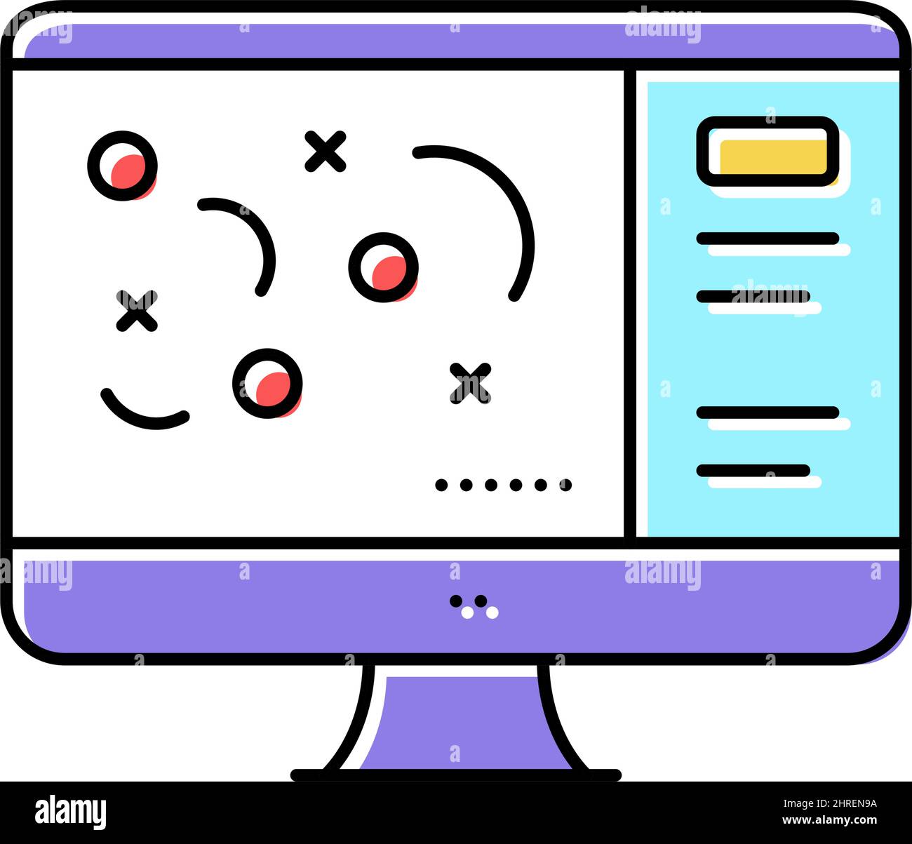 strategy on computer screen color icon vector illustration Stock Vector ...