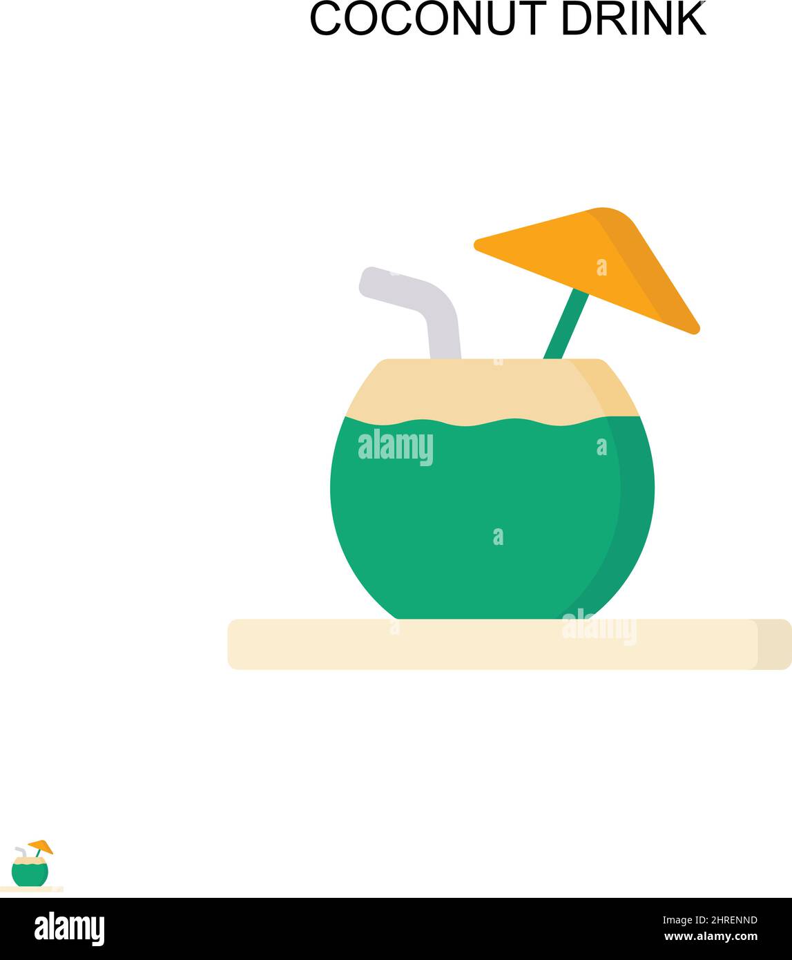 Coconut drink Simple vector icon. Illustration symbol design template ...