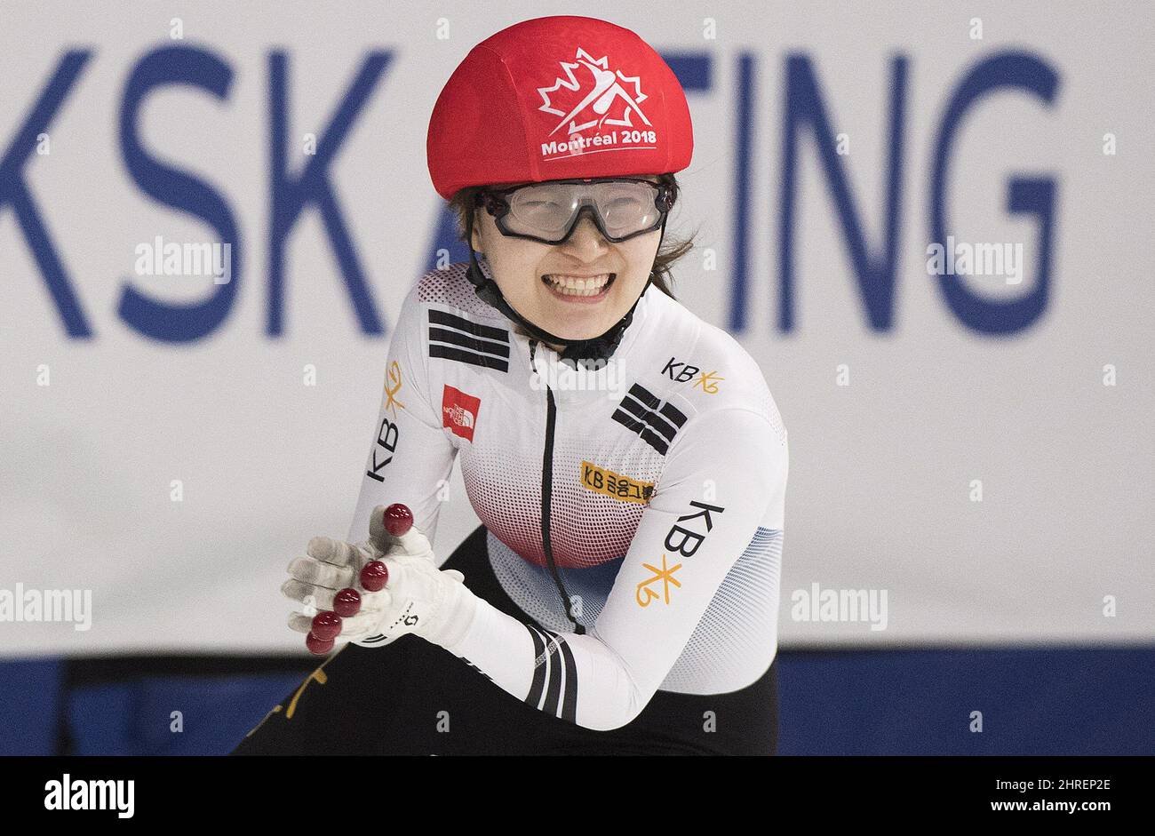 Choi Min Jeong, of South Korea, celebrates after winning the 500-metre ...