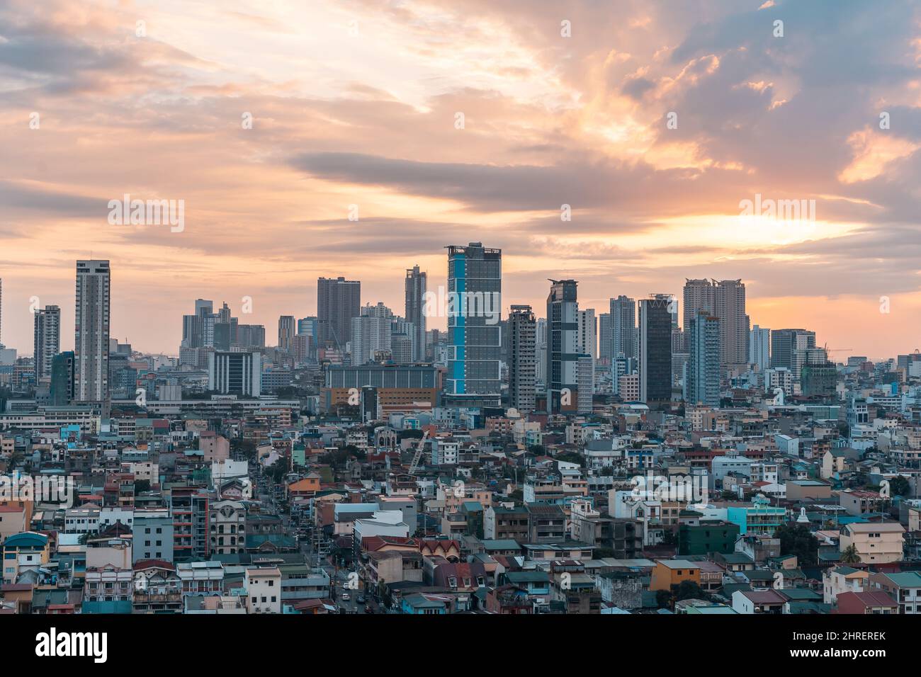 Photo of a cityscape in the Philippines, showing social class division ...