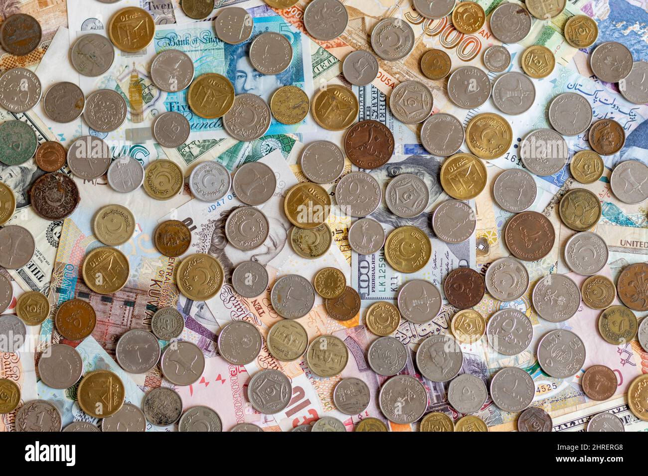 Foreign notes and coins hi-res stock photography and images - Alamy
