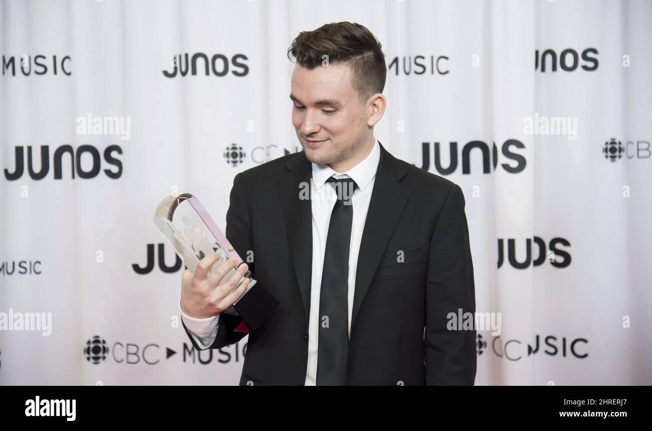 Riley Bell celebrates his Juno for Recording Engineer of the Year at ...