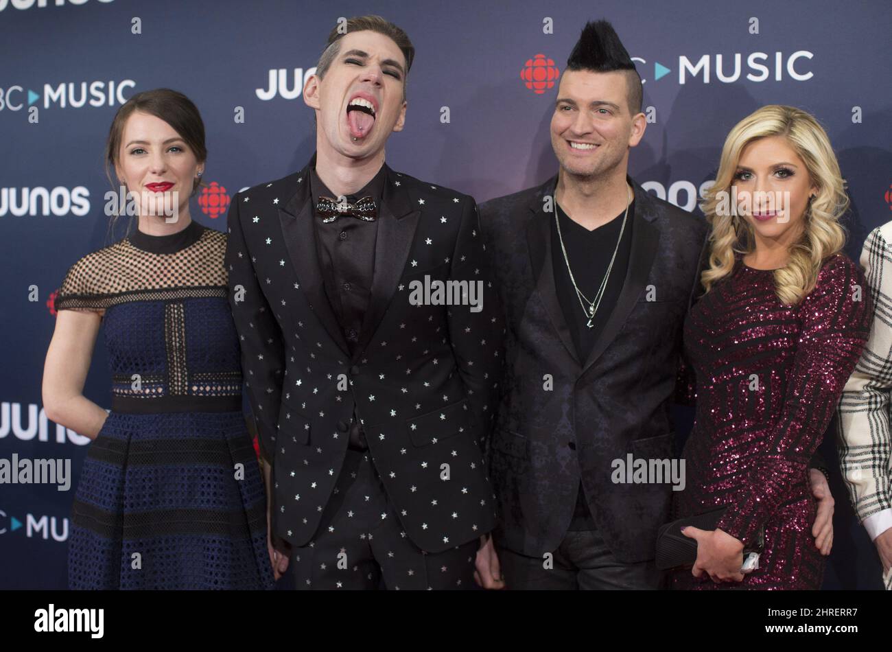 Marianas Trench bandmates Josh Ramsay, second from left, and Mike Ayley ...