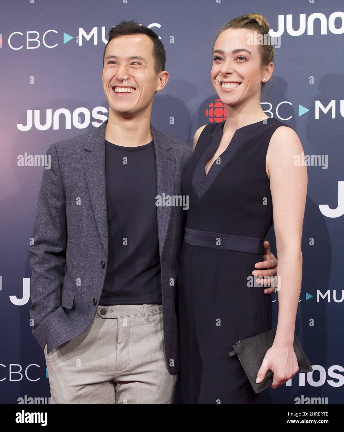 Patrick Chan and Elizabeth Putman arrive on the red carpet at the Juno ...