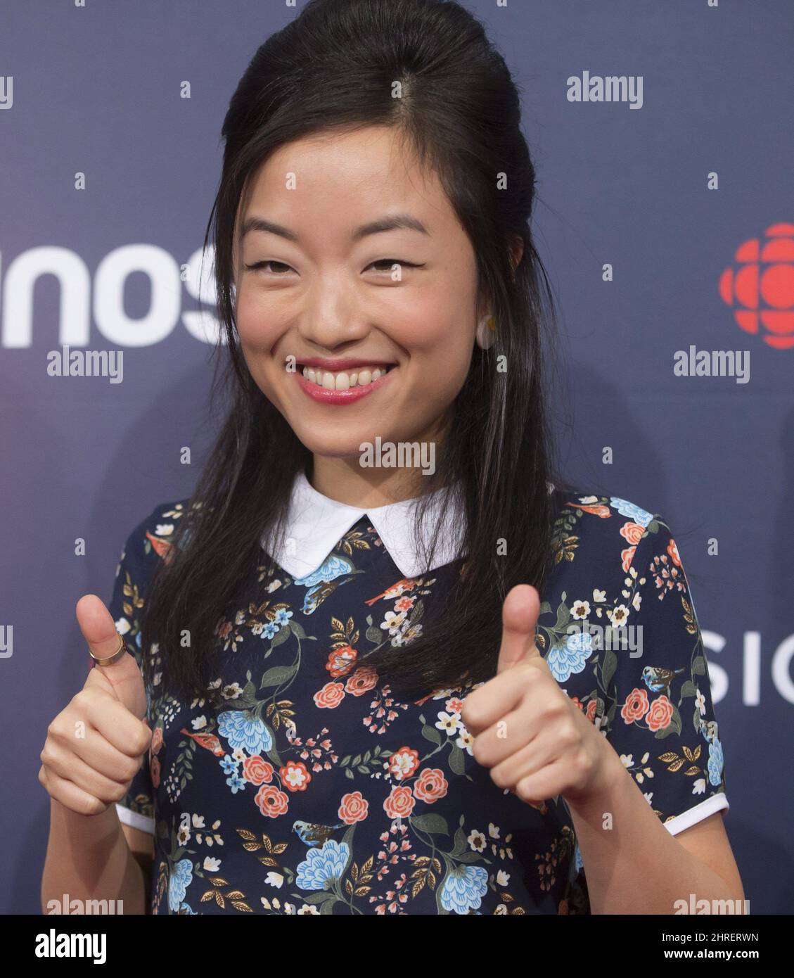 Andrea Bang arrives on the red carpet at the Juno Awards in Vancouver ...