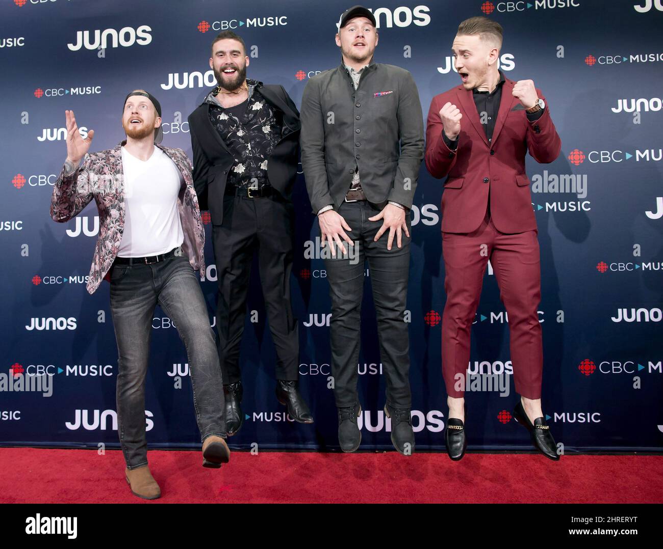 The James Barker Band arrives on the red carpet at the Juno Awards in ...