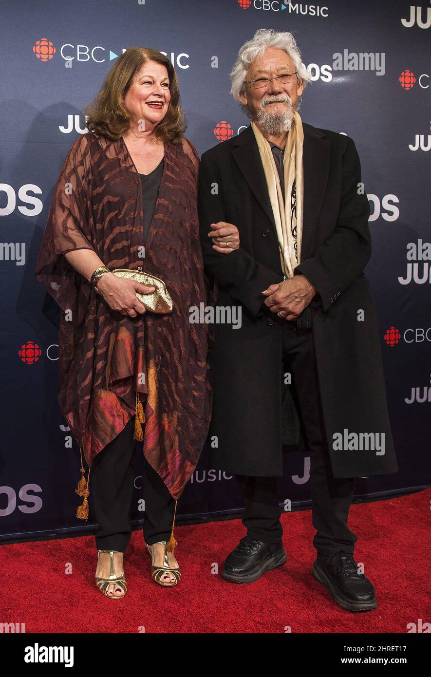 David Suzuki and wife Tara Elizabeth Cullis are seen during arrivals ...