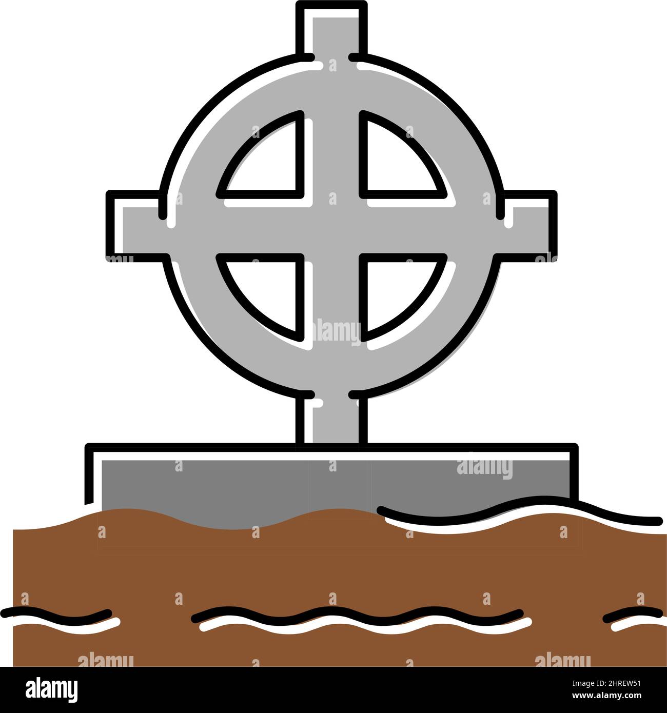 tomb cross color icon vector isolated illustration Stock Vector Image ...