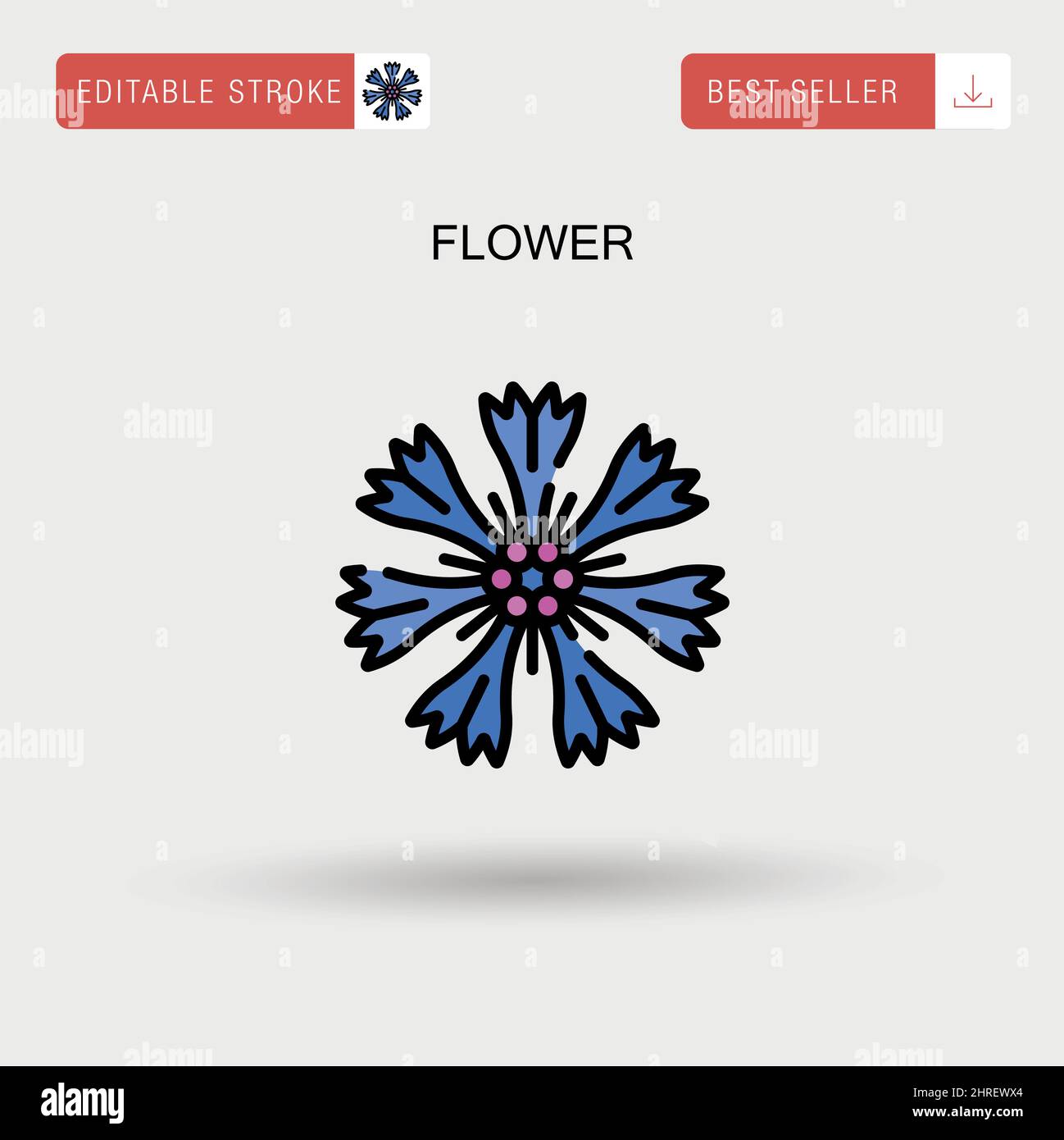 Flower Simple vector icon Stock Vector Image & Art - Alamy