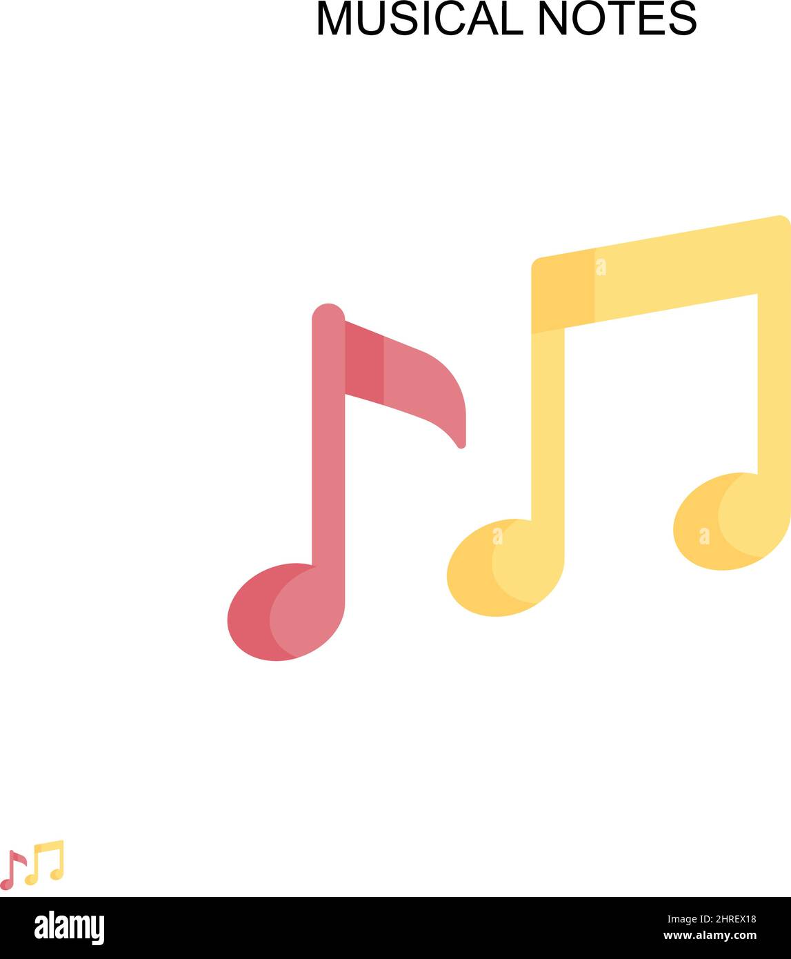 Musical notes Simple vector icon. Illustration symbol design template ...