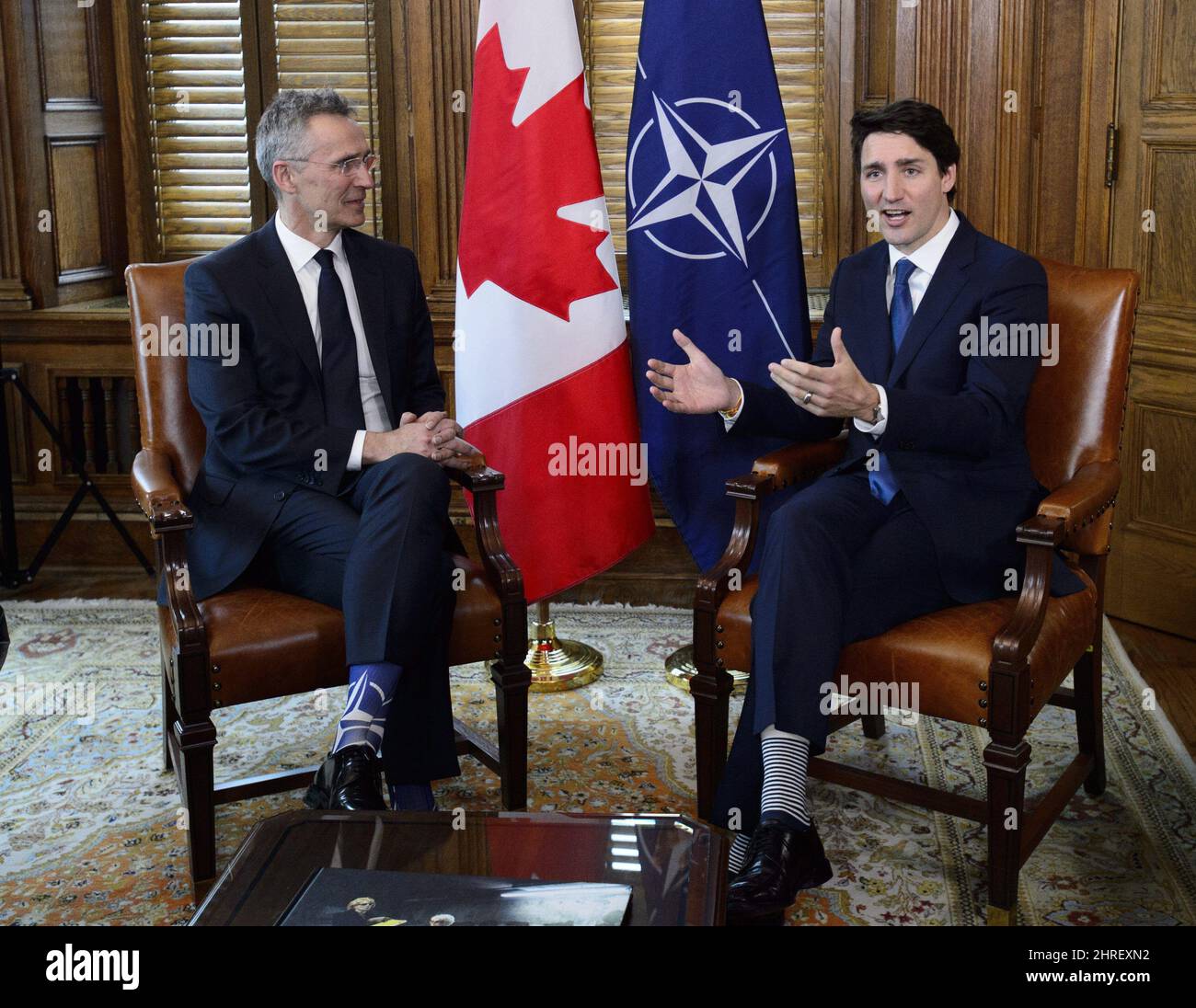 Prime Minister Justin Trudeau meets with NATO Secretary General Jens ...