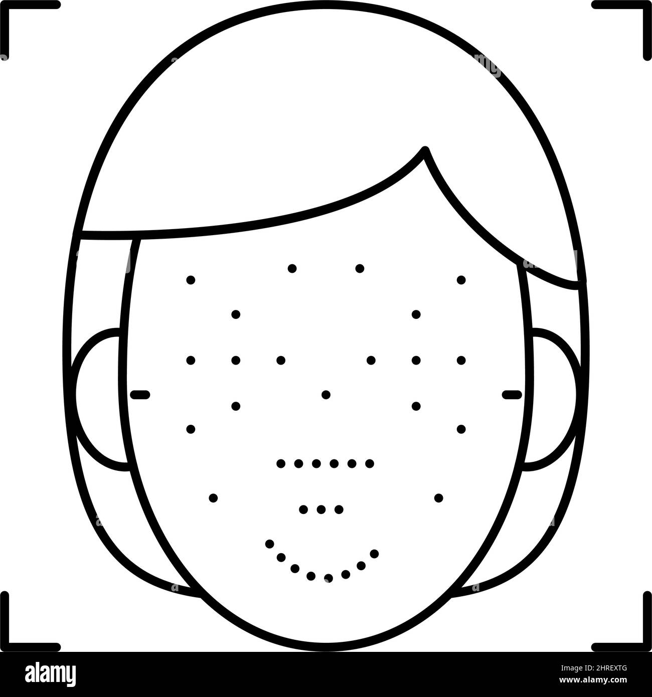 facial points for face id technology line icon vector illustration ...