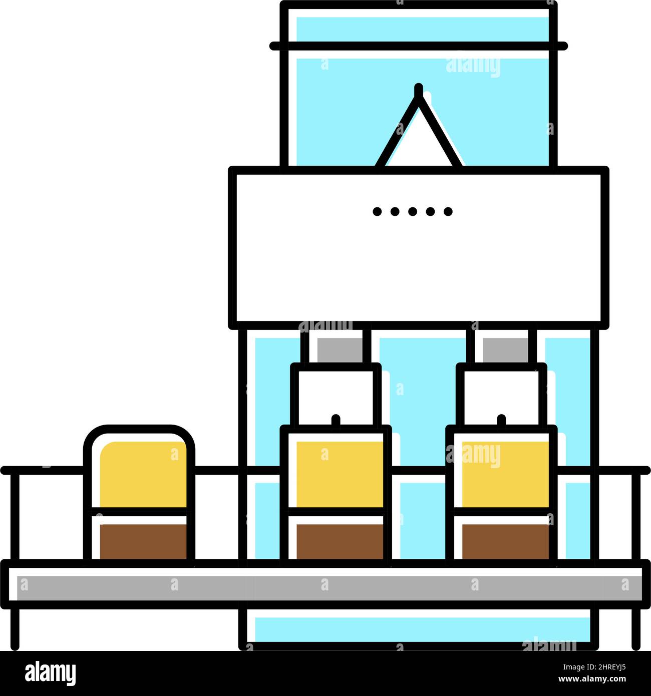 wheat flour package conveyor color icon vector illustration Stock ...