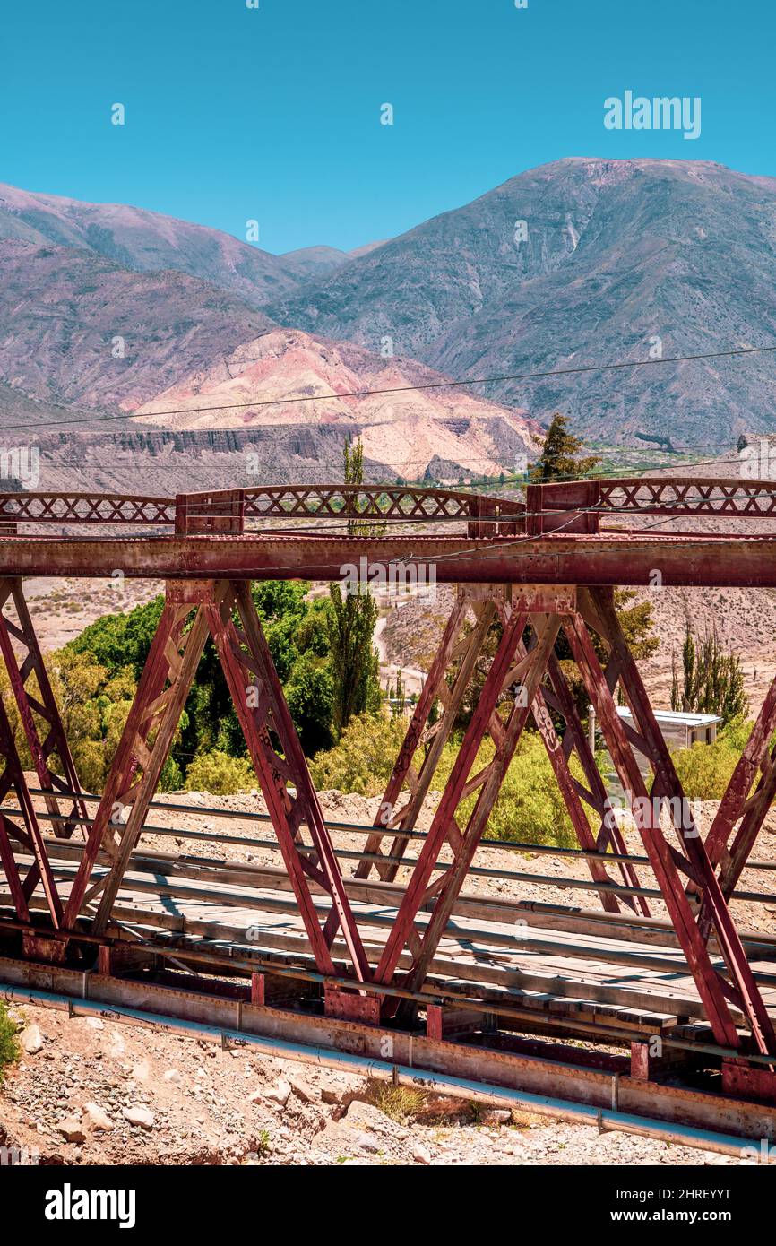 Vertical shot of the railway bridge Stock Photo - Alamy