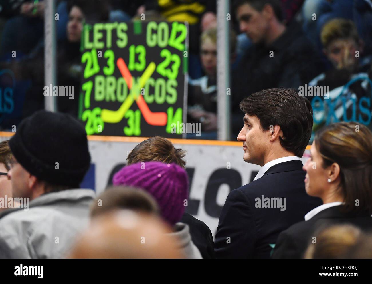 Prime Minister Justin Trudeau attends a vigil at the Elgar Petersen ...