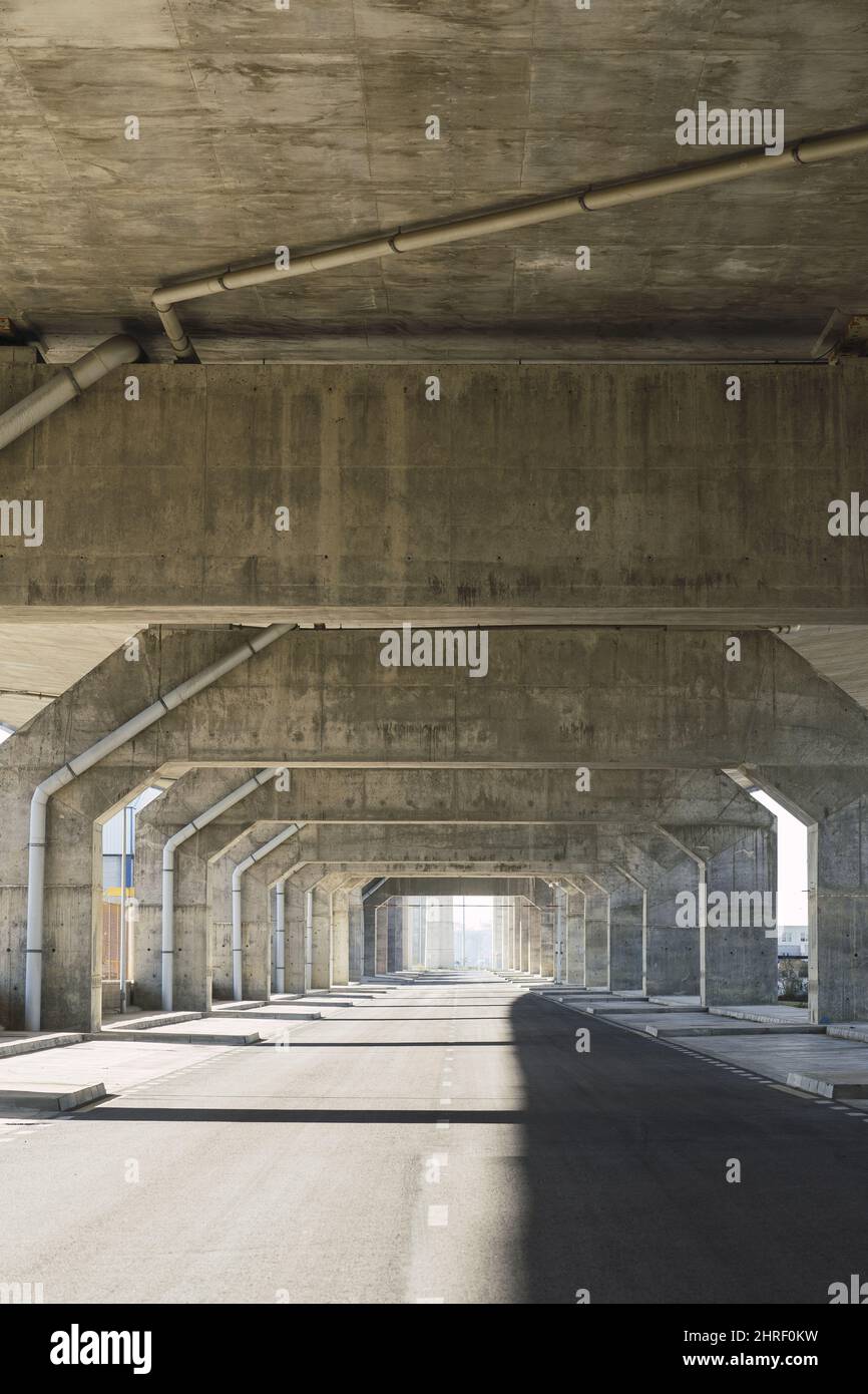 View of an empty bridge in Cadiz Stock Photo - Alamy