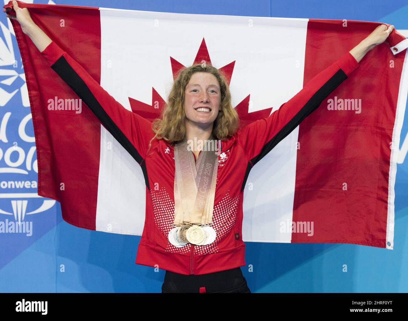 Canada's Taylor Ruck poses for photos with her eight swimming medals at ...